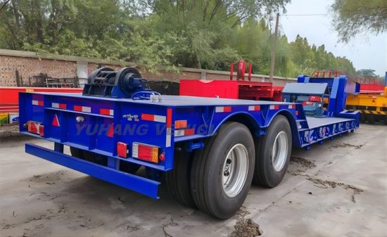 2 Axle Front Loading Lowboy Gooseneck Trailer for Sale